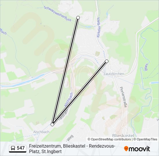 547 Route: Schedules, Stops & Maps - Kirche, Lautzkirchen Blieskastel ...