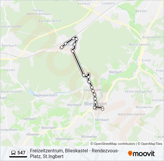 547 Route: Fahrpläne, Haltestellen & Karten - Weiherdamm, Kirkel ...