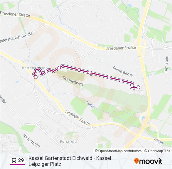 29 Route: Schedules, Stops & Maps - Kassel Gartenstadt Eichwald (Updated)