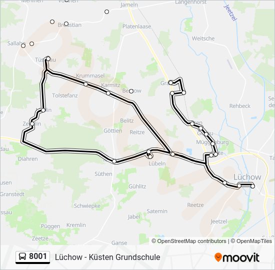 8001 Route: Schedules, Stops & Maps - Lüchow(Wendland) Zob (Updated)