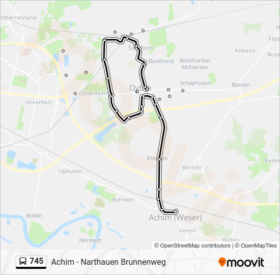 745 Route: Schedules, Stops & Maps - Achim (Updated)