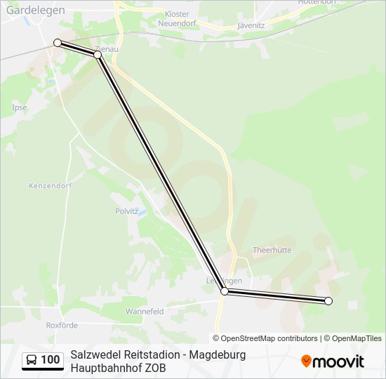 100 Route: Schedules, Stops & Maps - Letzlingen Altmark-Kaserne (Updated)