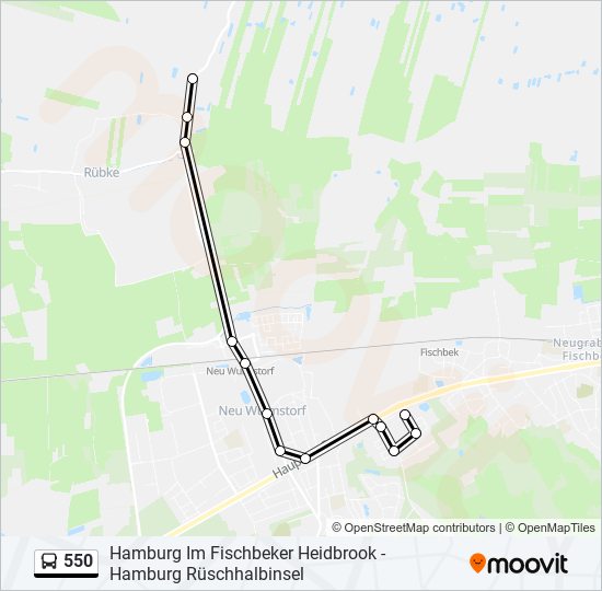 550 Route: Schedules, Stops & Maps - Hamburg Im Fischbeker Heidbrook ...