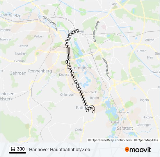 300 Route: Fahrpläne, Haltestellen & Karten - Hannover Hauptbahnhof/Zob ...