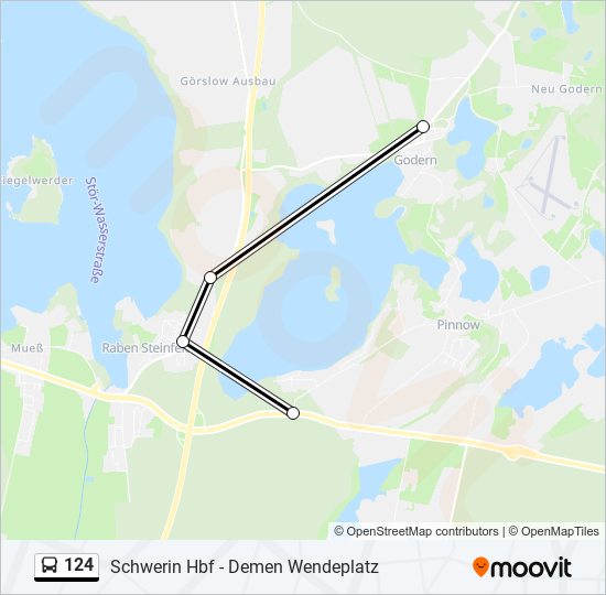 124 Route: Schedules, Stops & Maps - Pinnow(B Schwerin) Waldweg (Updated)