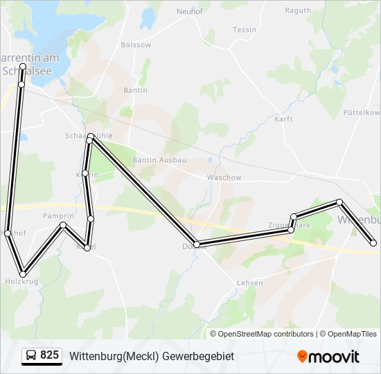 825 Route: Schedules, Stops & Maps - Wittenburg(Meckl) Gewerbegebiet ...