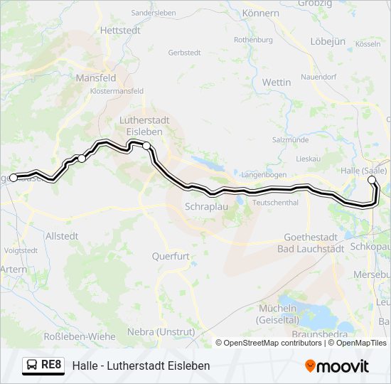 RE8 Route: Schedules, Stops & Maps - Halle(Saale) Hbf Ernst-Kamieth-Str ...