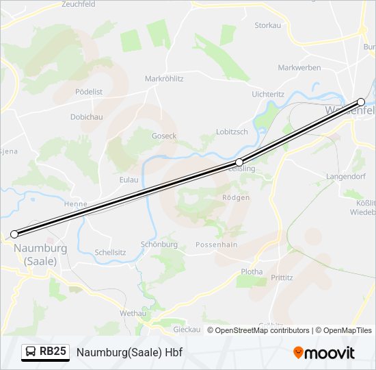 rb25 Route: Schedules, Stops & Maps - Naumburg(Saale) Hbf (Updated)