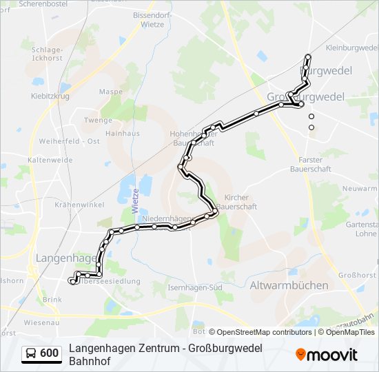 600 Route: Fahrpläne, Haltestellen & Karten - Großburgwedel Bahnhof ...