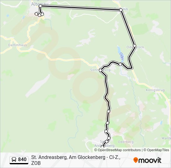 840 Route: Fahrpläne, Haltestellen & Karten - Altenau Therme Heißer ...