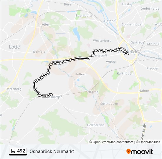 492 Route: Fahrpläne, Haltestellen & Karten - Osnabrück Neumarkt ...