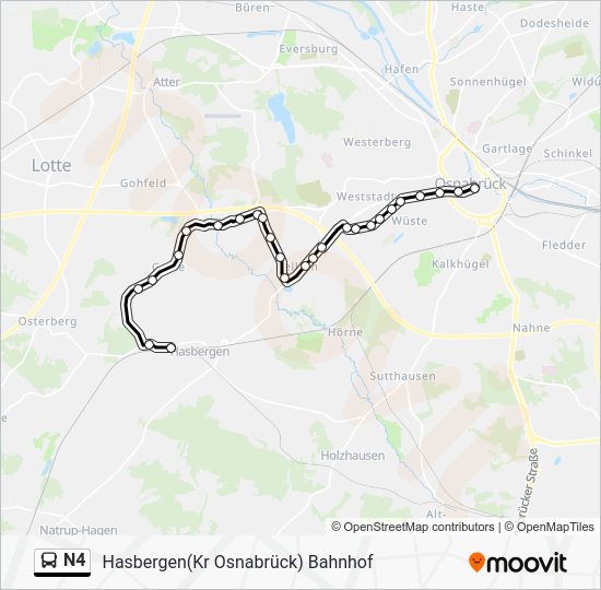 n4 Route: Schedules, Stops & Maps - Hasbergen(Kr Osnabrück) Bahnhof ...