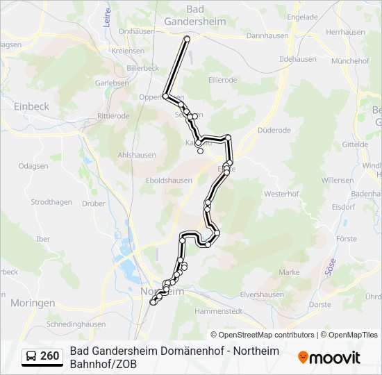 260 Route: Fahrpläne, Haltestellen & Karten - Bad Gandersheim ...