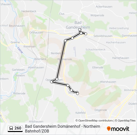 260 Route: Schedules, Stops & Maps - Bad Gandersheim Ludolfstraße (Updated)