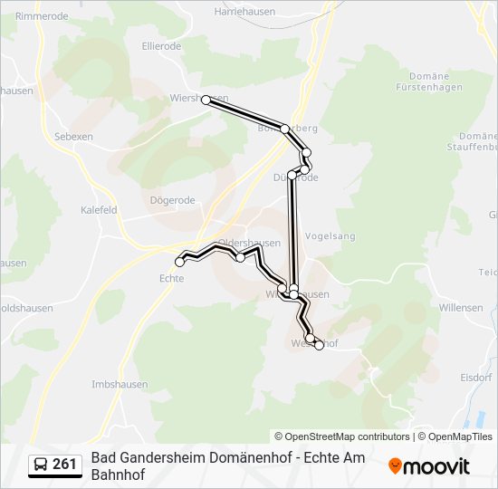 261 Route: Fahrpläne, Haltestellen & Karten - Wiershausen Neuer Weg ...