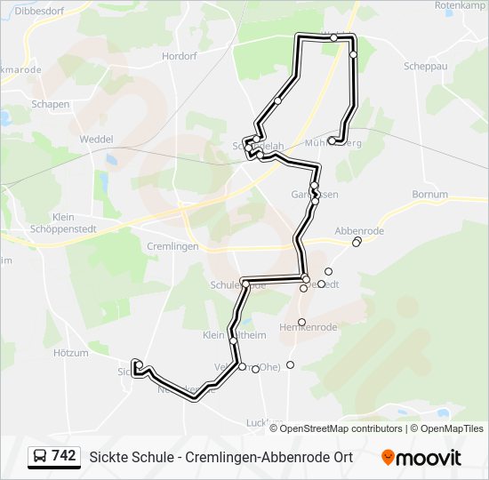 742 Route: Schedules, Stops & Maps - Sickte, Birkenweg (Updated)