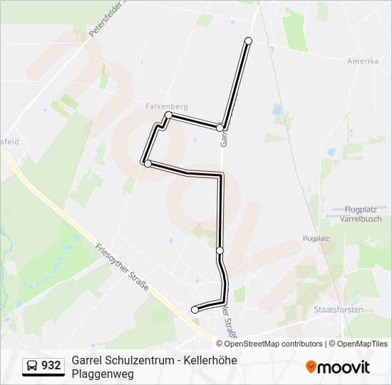 932 Route: Schedules, Stops & Maps - Varrelbusch (Updated)