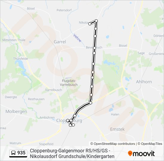 935 Route: Schedules, Stops & Maps - Cloppenburg Zob (Updated)