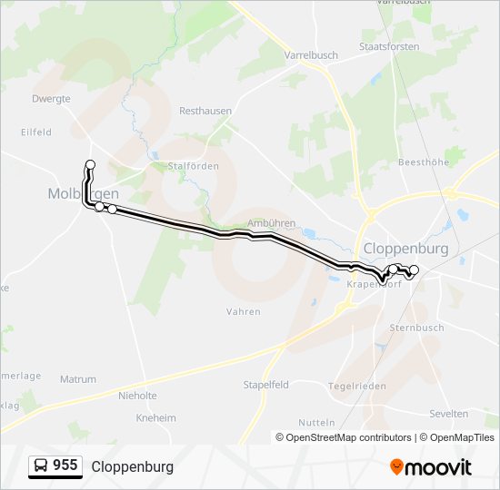 955 Route: Schedules, Stops & Maps - Cloppenburg (Updated)