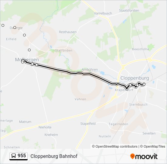 955 Route: Schedules, Stops & Maps - Cloppenburg Bahnhof (Updated)