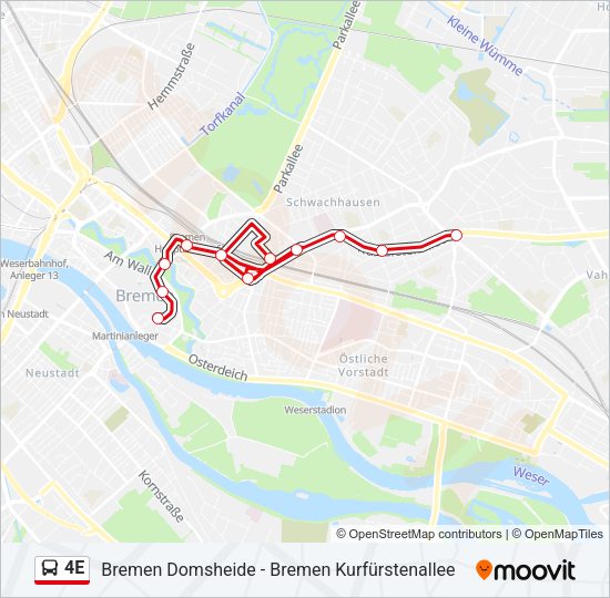 4E Route: Schedules, Stops & Maps - Kurfürstenallee / Weiter Mit Tram ...