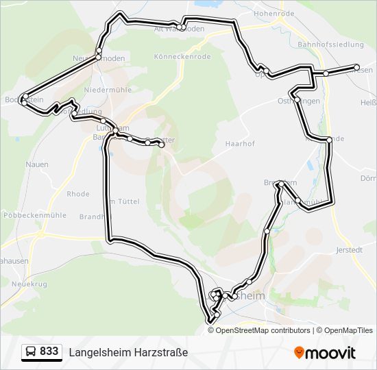 833 Route: Schedules, Stops & Maps - Langelsheim Harzstraße (Updated)