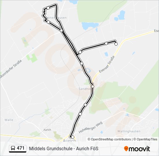 471 Route: Schedules, Stops & Maps - Aurich-Sandhorst Esenser Postweg ...
