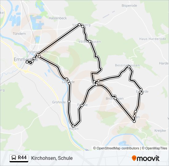 R44 Route: Fahrpläne, Haltestellen & Karten - Kirchohsen, Schule ...