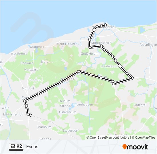 k2 Route: Fahrpläne, Haltestellen & Karten - Esens (Aktualisiert)