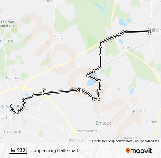 930 Route: Schedules, Stops & Maps - Cloppenburg Hallenbad (Updated)