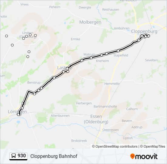 930 Route: Schedules, Stops & Maps - Cloppenburg Bahnhof (Updated)