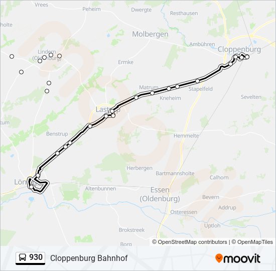 930 Route: Schedules, Stops & Maps - Cloppenburg Bahnhof (Updated)