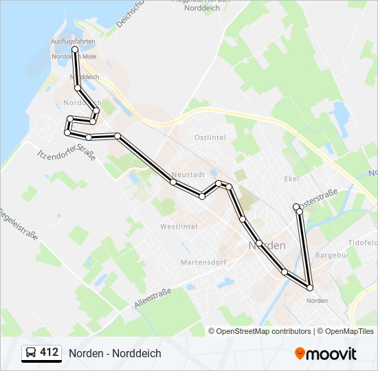 412 Route: Fahrpläne, Haltestellen & Karten - Norddeich Mole (Aktualisiert)