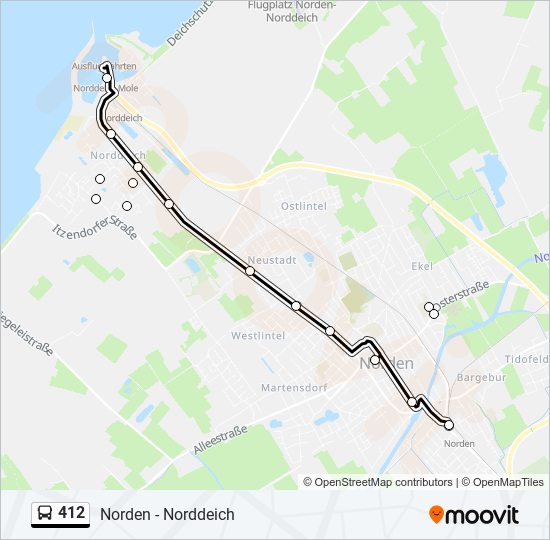 412 Route: Fahrpläne, Haltestellen & Karten - Norddeich Mole (Aktualisiert)