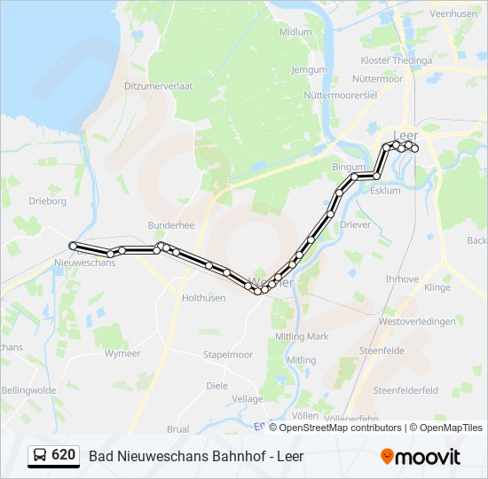 620 Route: Fahrpläne, Haltestellen & Karten - Leer Zob (Aktualisiert)