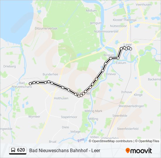 620 Route: Fahrpläne, Haltestellen & Karten - Leer Zob (Aktualisiert)