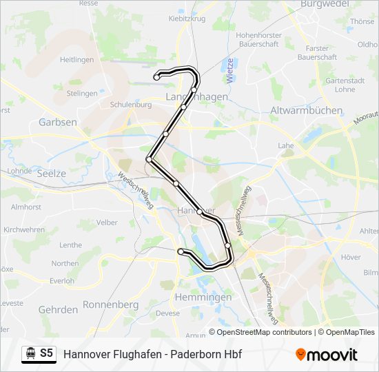 Fahrplan Hannover Flughafen S5