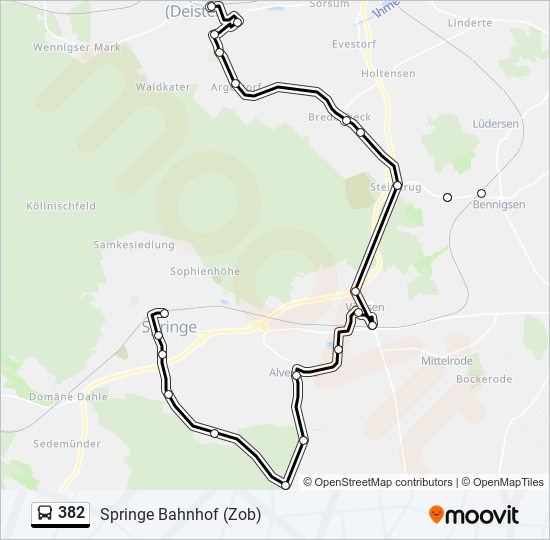 382 Route: Fahrpläne, Haltestellen & Karten - Springe Bahnhof (Zob ...