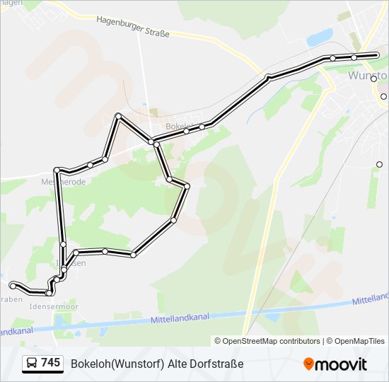 745 Route: Fahrpläne, Haltestellen & Karten - Bokeloh(Wunstorf) Alte ...