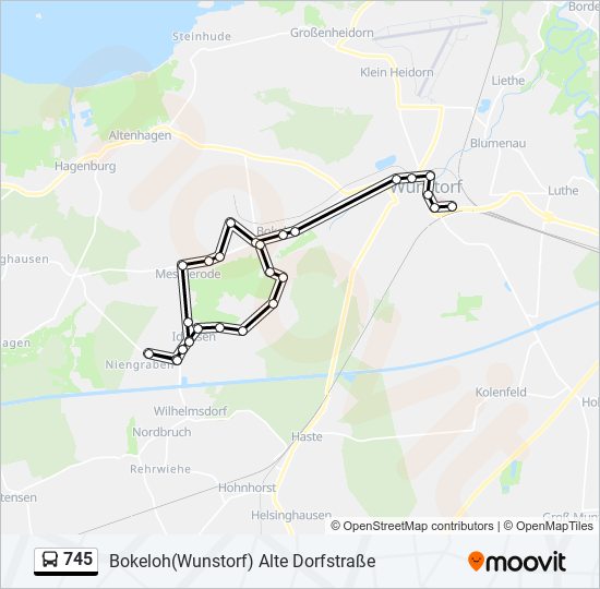 745 Route: Fahrpläne, Haltestellen & Karten - Bokeloh(Wunstorf) Alte ...