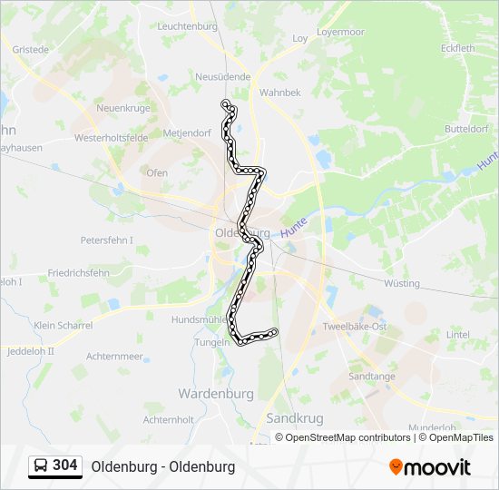 304 Route: Schedules, Stops & Maps - Oldenburg(Oldb) Bümmerstede (Updated)