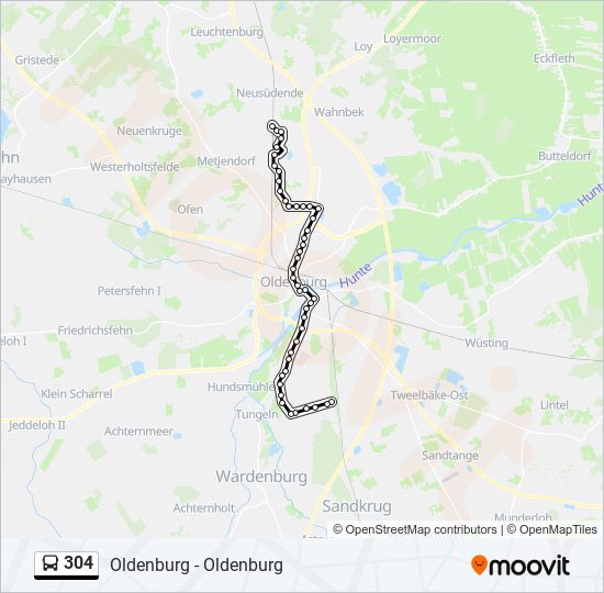 304 Route: Fahrpläne, Haltestellen & Karten - Oldenburg(Oldb ...
