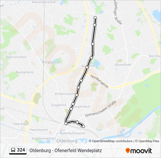 324 Route: Fahrpläne, Haltestellen & Karten - Oldenburg(Oldb) Zob ...