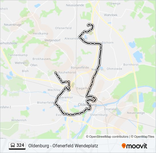 324 Route: Fahrpläne, Haltestellen & Karten - Oldenburg(Oldb) Bbs ...