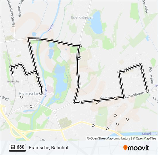 680 Route: Schedules, Stops & Maps - Bramsche, Bahnhof (Updated)