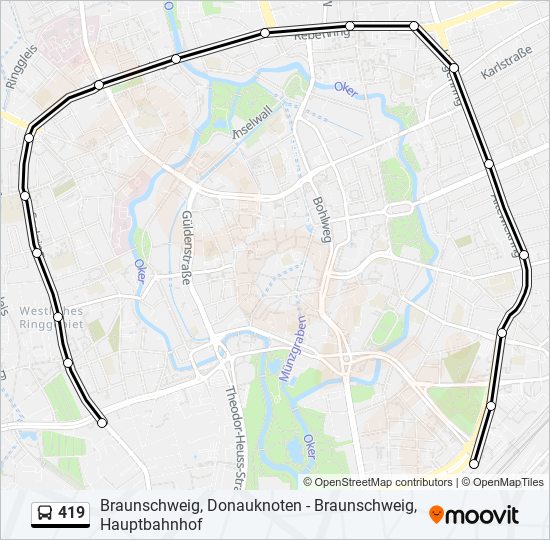 419 Route: Fahrpläne, Haltestellen & Karten - Braunschweig, Cyriaksring ...
