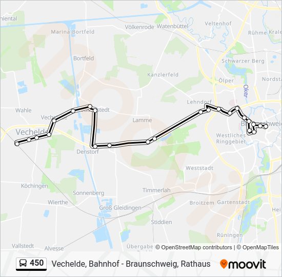 450 Route: Fahrpläne, Haltestellen & Karten - Vechelde, Bahnhof ...