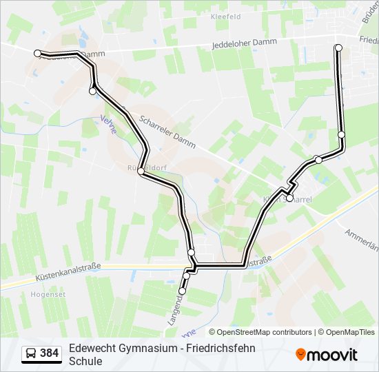 384 Route: Schedules, Stops & Maps - Jeddeloh I Hinterm Alten Kamp ...