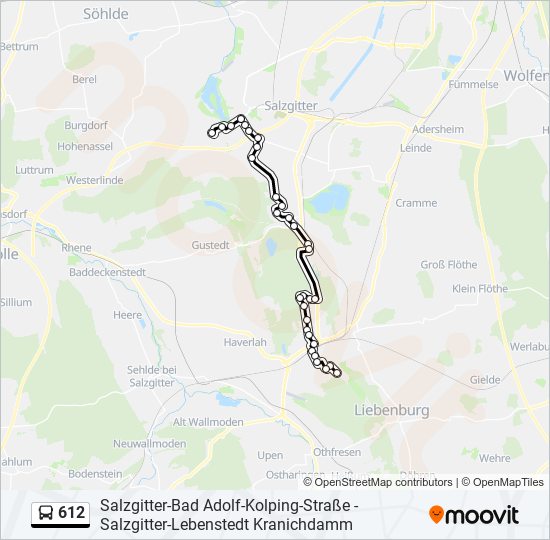 612 Route: Fahrpläne, Haltestellen & Karten - Fredenberg(Salzgitter ...