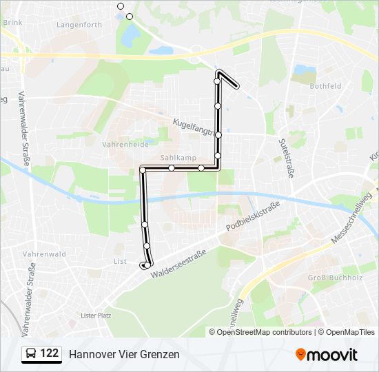 122 Route: Fahrpläne, Haltestellen & Karten - Hannover Vier Grenzen ...